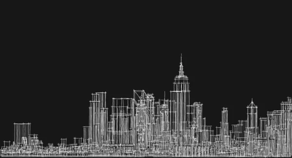Modern City Panorama Sketch Geometric Concept — Stock Photo © SAdesign ...