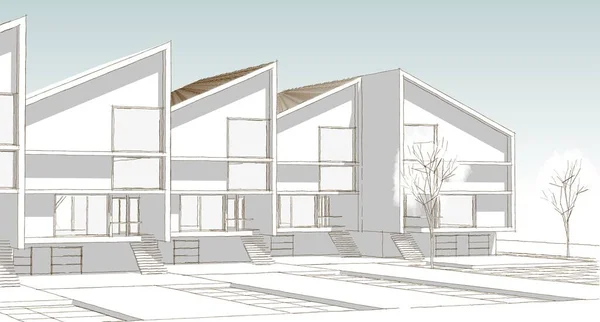 Modern House Module Architectural Concept Illustration Stock Photo by ...