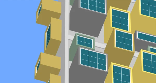 Modern Architecture Skyscrapers Illustration Straight Shapes Facade ...