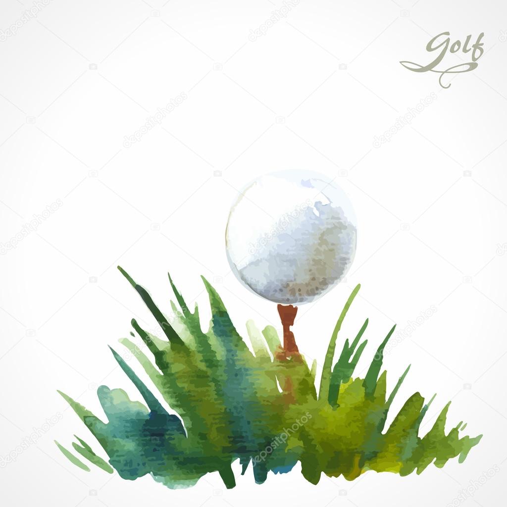 Watercolor golf poster Stock Vector by ©Monash 80605062