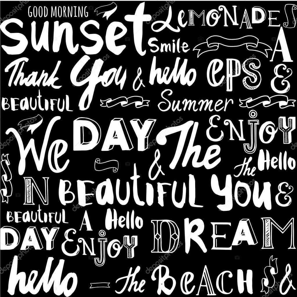 Hand drawn words background Stock Vector Image by ©Monash #81709662