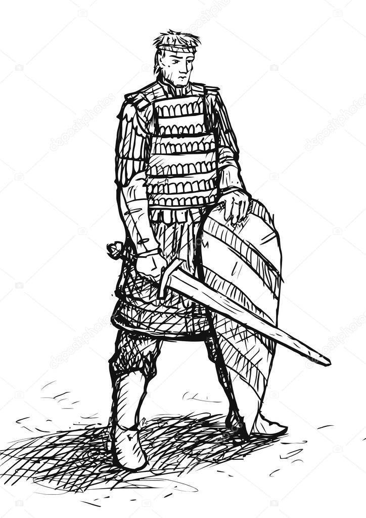 Russian warrior Sketch Stock Illustration by ©Dezmond55 #61648759