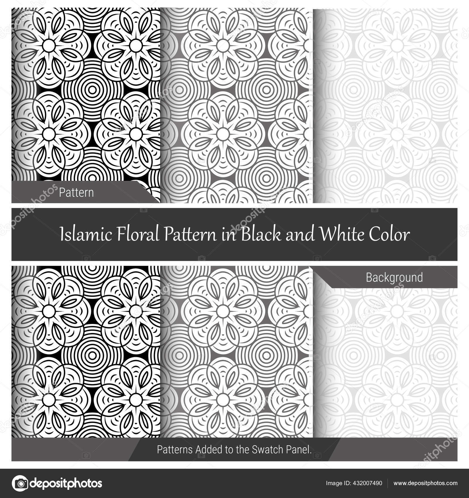 Islamic Floral Pattern Black White Color Stock Vector by ©Witriyani ...