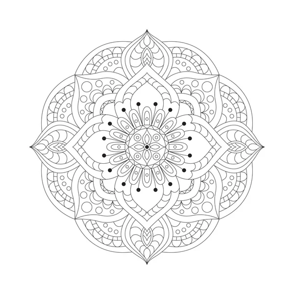 Mandala Illustration For Adult Coloring — Stock Vector © Rijal 107009474