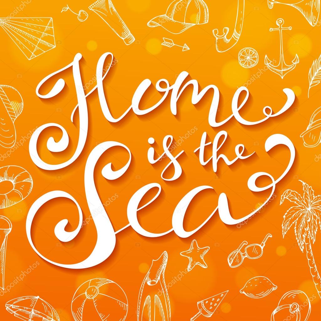 Summer vector lettering. Isolated lettering. Hand-lettering quote for ...