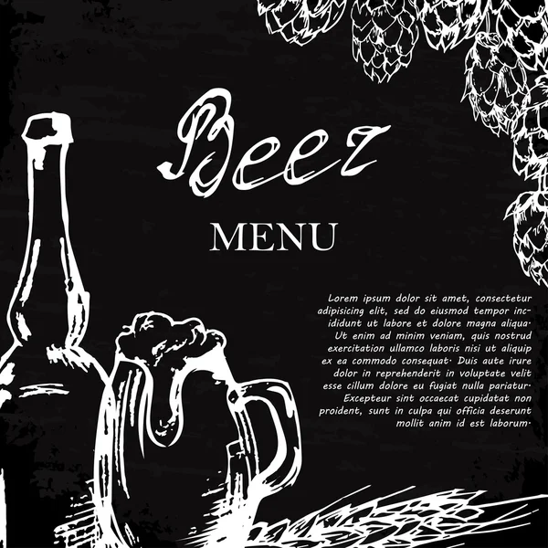 Beer menu. Retro card or flyer. Restaurant theme. Vector illustr Stock ...