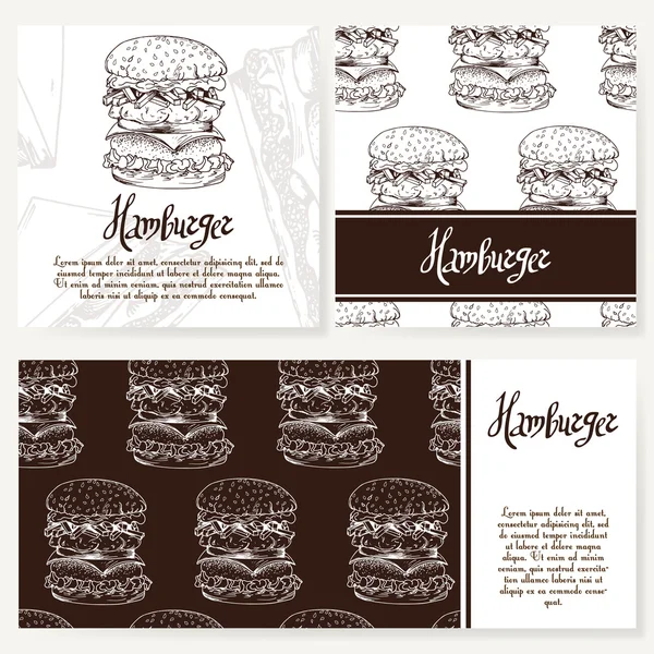 Cafe menu with hand drawn design. Fast food restaurant menu template ...