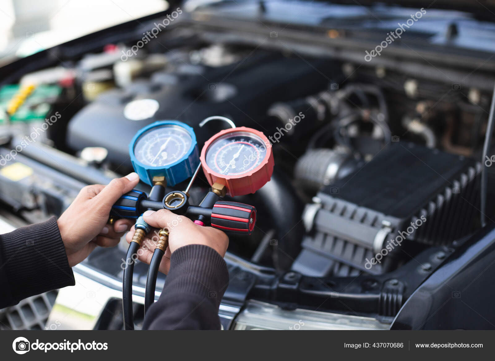 Car Air Conditioner Check Service Leak Detection Fill Refrigerant ...