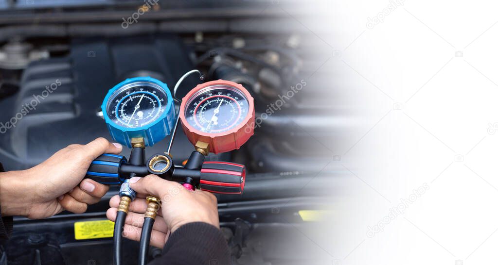 Servicio de comprobaci n del aire acondicionado del coche, detecci n de fugas, llenado de ...