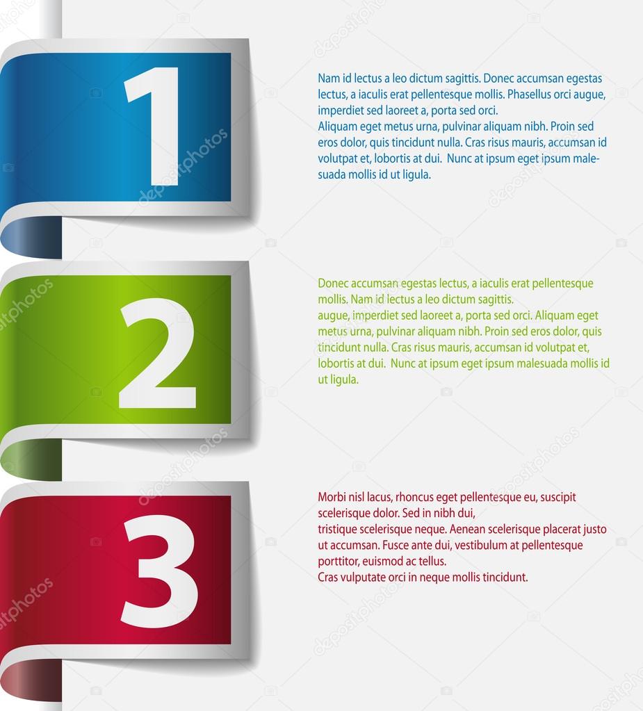 Colorful ribbons with numbers Stock Vector Image by ©JonnyDrake #112464964