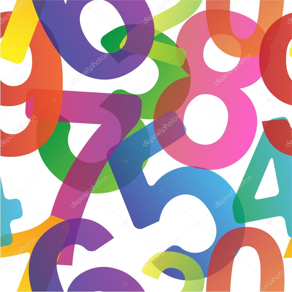 Colorful numbers pattern — Free Stock Vector © JonnyDrake #61886599