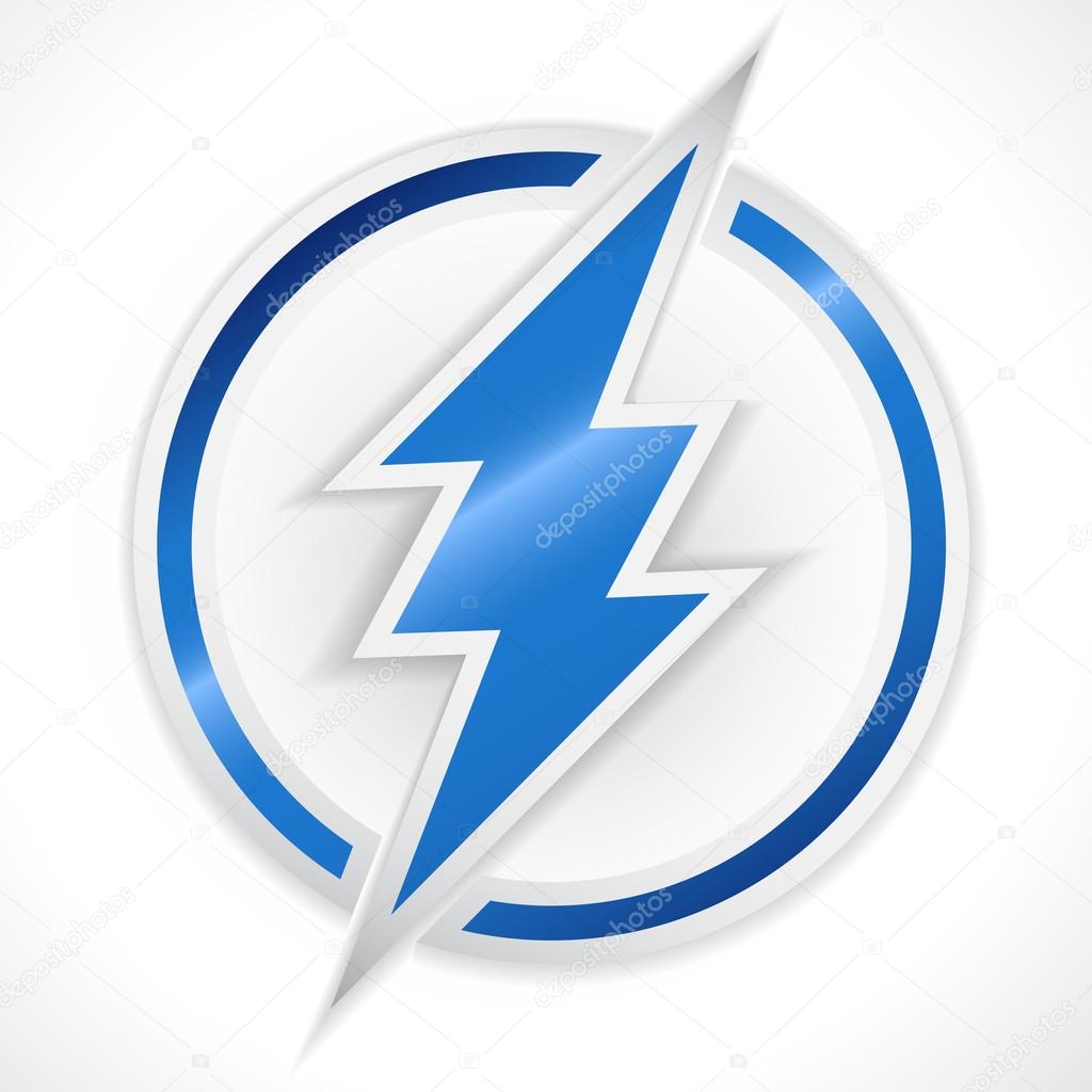 Trovão Azul, um raio no círculo — Vetor de Stock © JonnyDrake #92350040