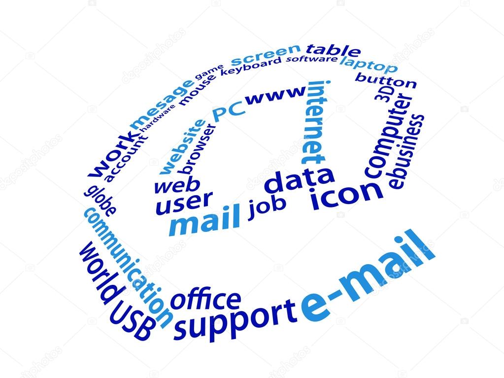 Palabras relacionadas con el correo electrónico Stock Vector by ...