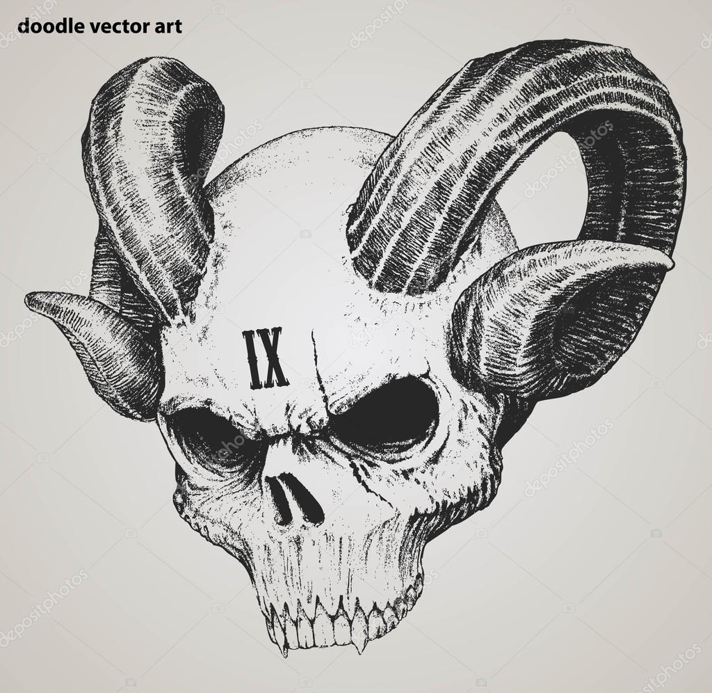 Evil Skull Drawings