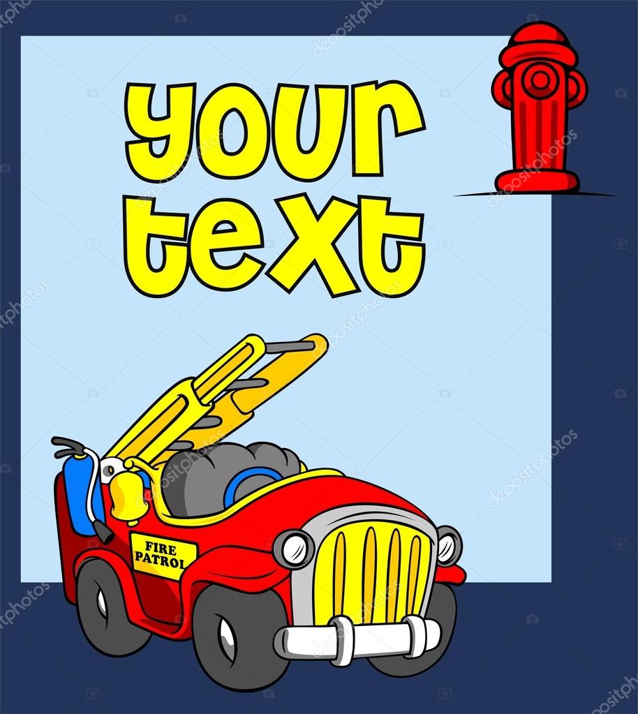 Fire truck background with hydrant ornament Stock Vector Image by ...