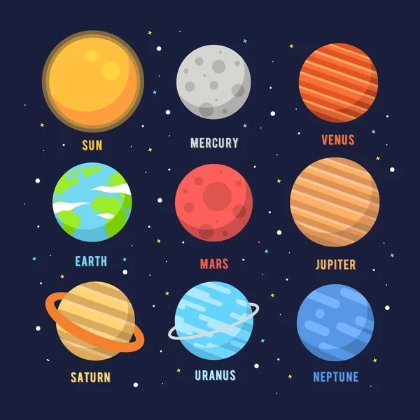 Solar System Design Illustrations Vector Graphic Solar System Flat ...