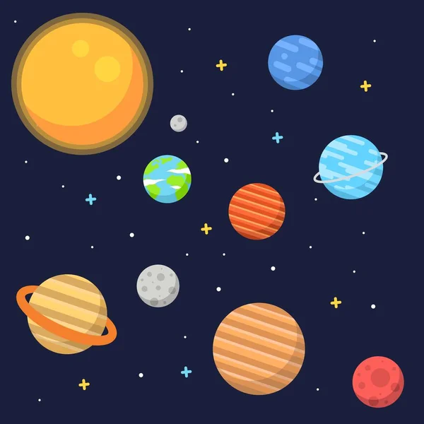 Cute Solar System Design Illustrations Vector Graphic Cute Solar System ...