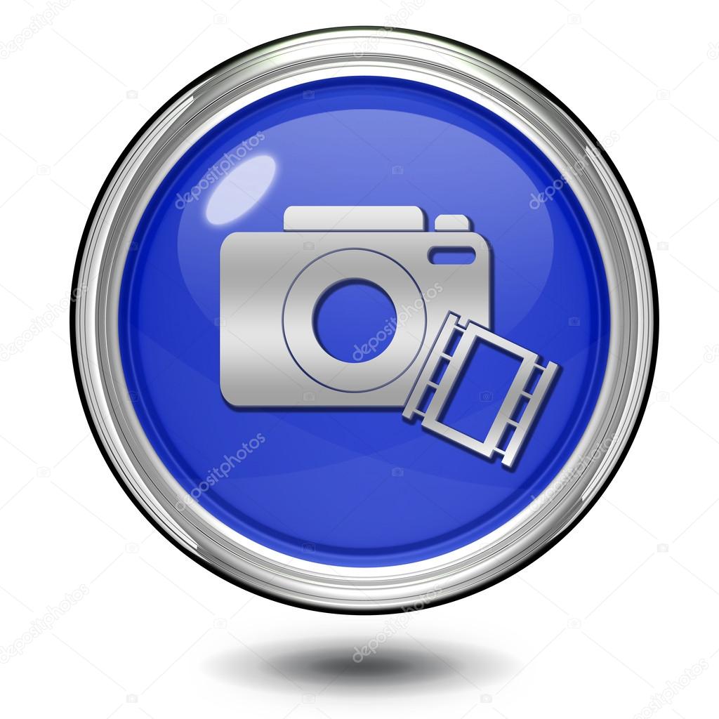 Camera circular icon on white background — Stock Photo © iconsmaker ...
