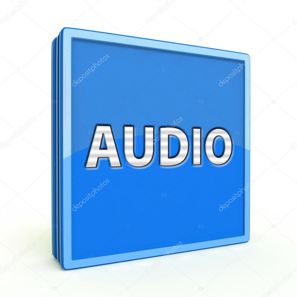 Audio square icon on white background — Stock Photo © iconsmaker #59416709