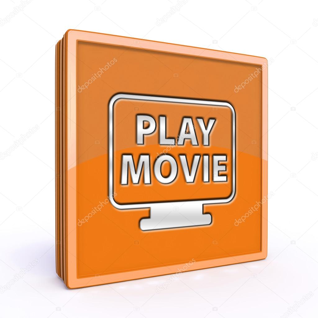 Play square icon on white background — Stock Photo © iconsmaker #59502035