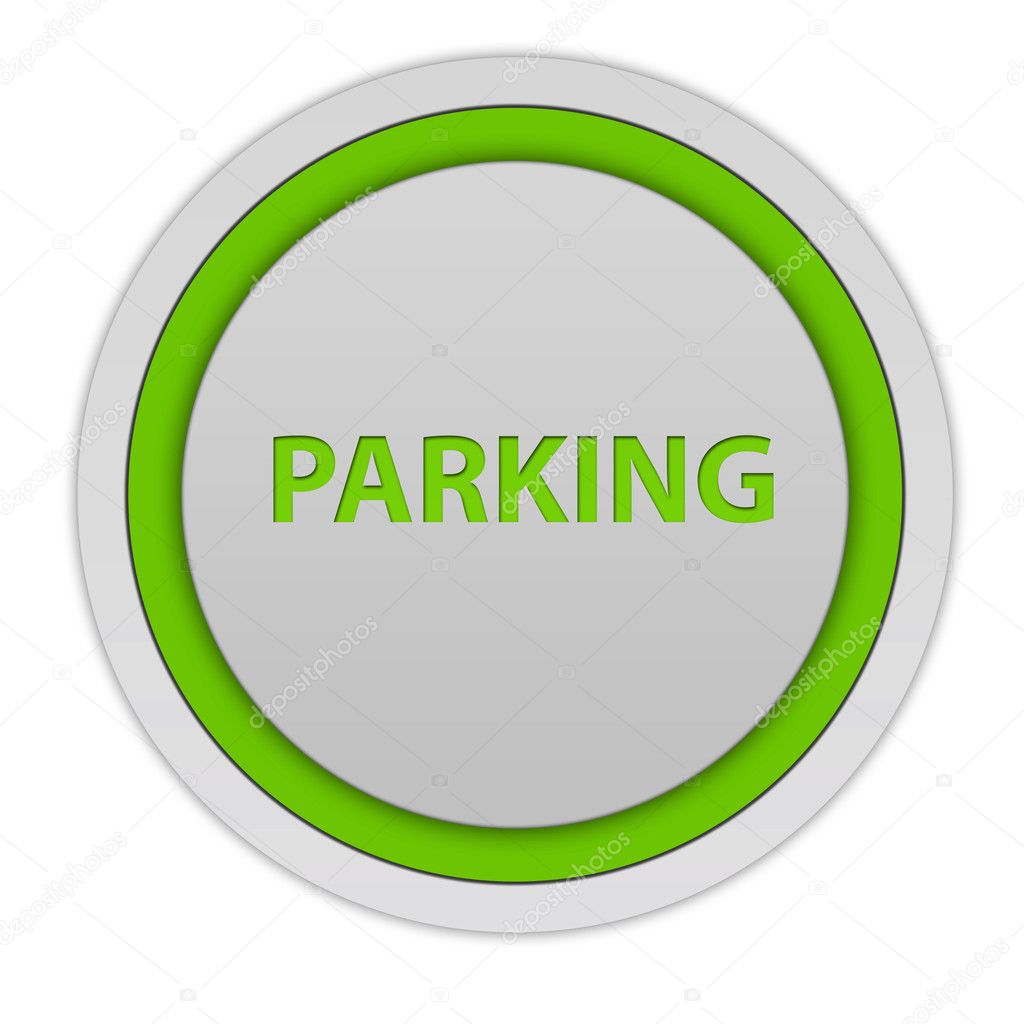 Parking circular icon on white background — Stock Photo © iconsmaker ...