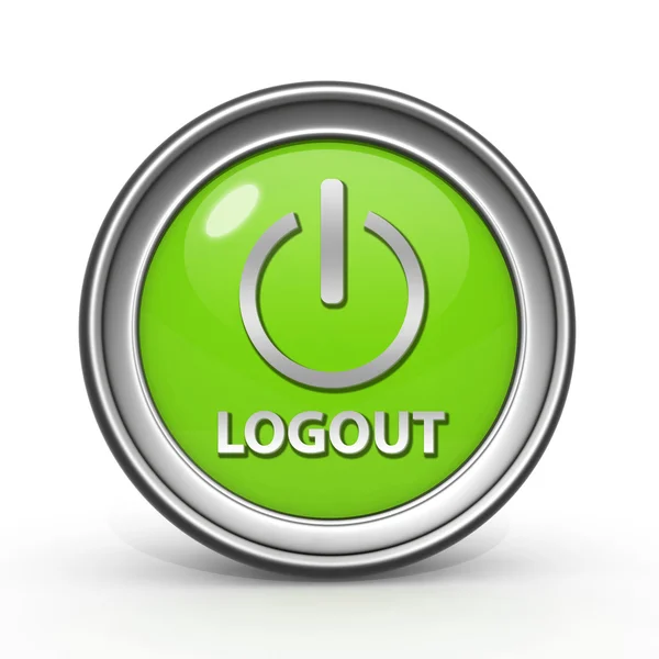 Logout circular icon on white background — Stock Photo © iconsmaker ...