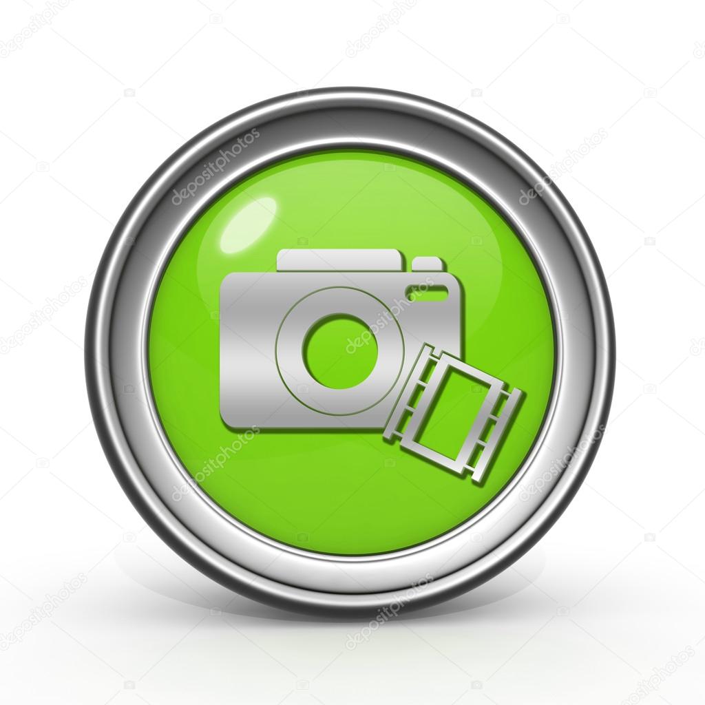 Camera circular icon on white background — Stock Photo © iconsmaker ...