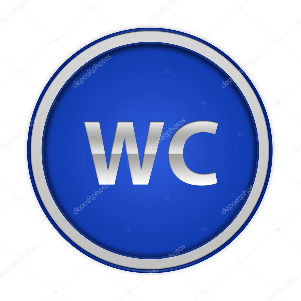 WC circular icon on white background — Stock Photo © iconsmaker #61213517