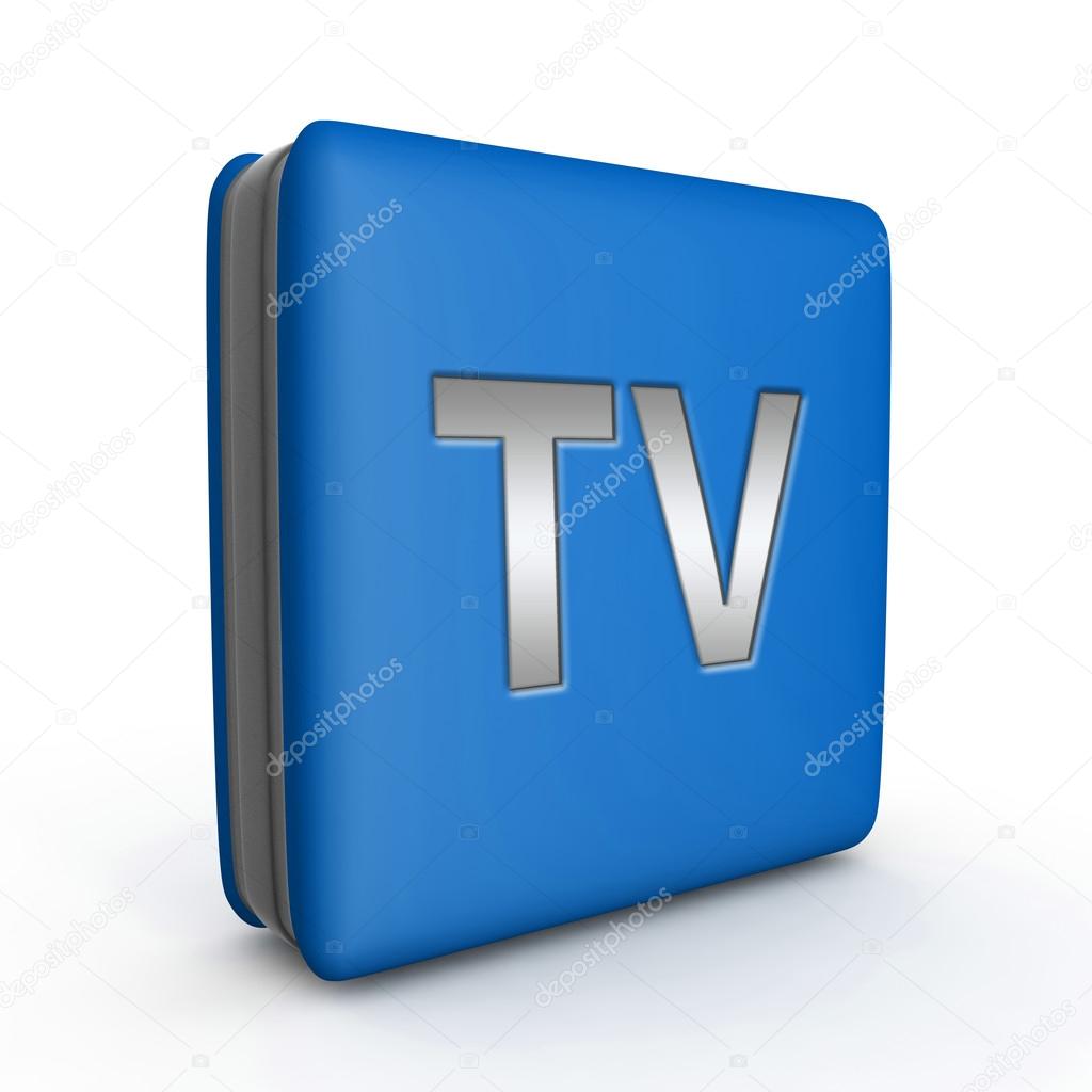 TV square icon on white background — Stock Photo © iconsmaker #62752575