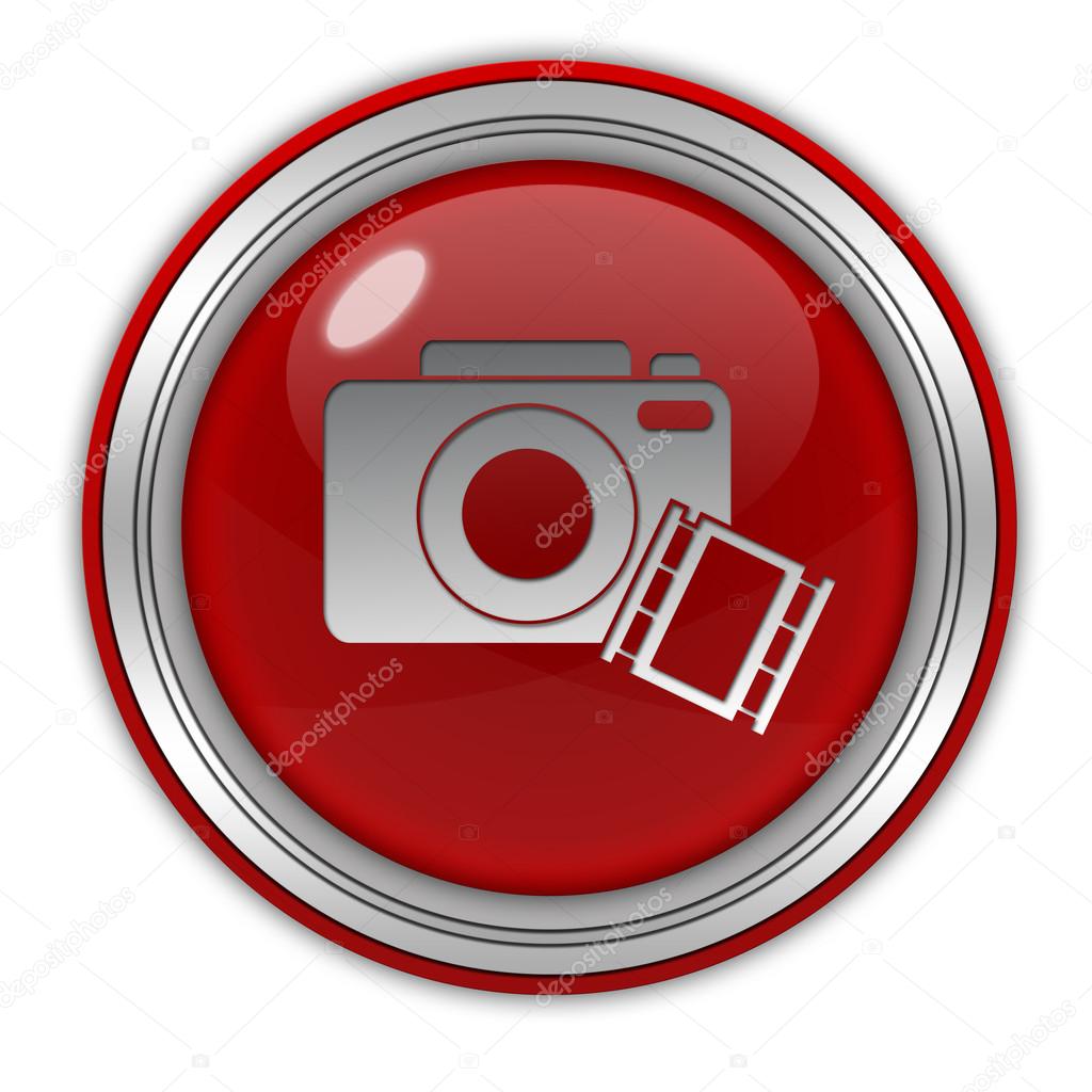 Camera circular icon on white background — Stock Photo © iconsmaker ...