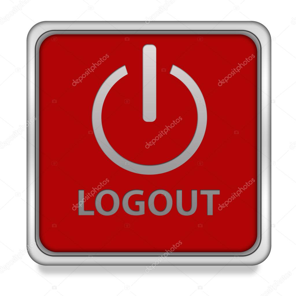 Logout square icon on white background — Stock Photo © iconsmaker #71858933