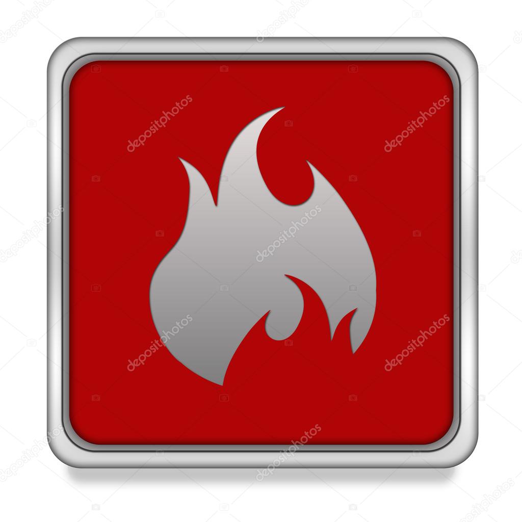 Fire square icon on white background — Stock Photo © iconsmaker #71860815