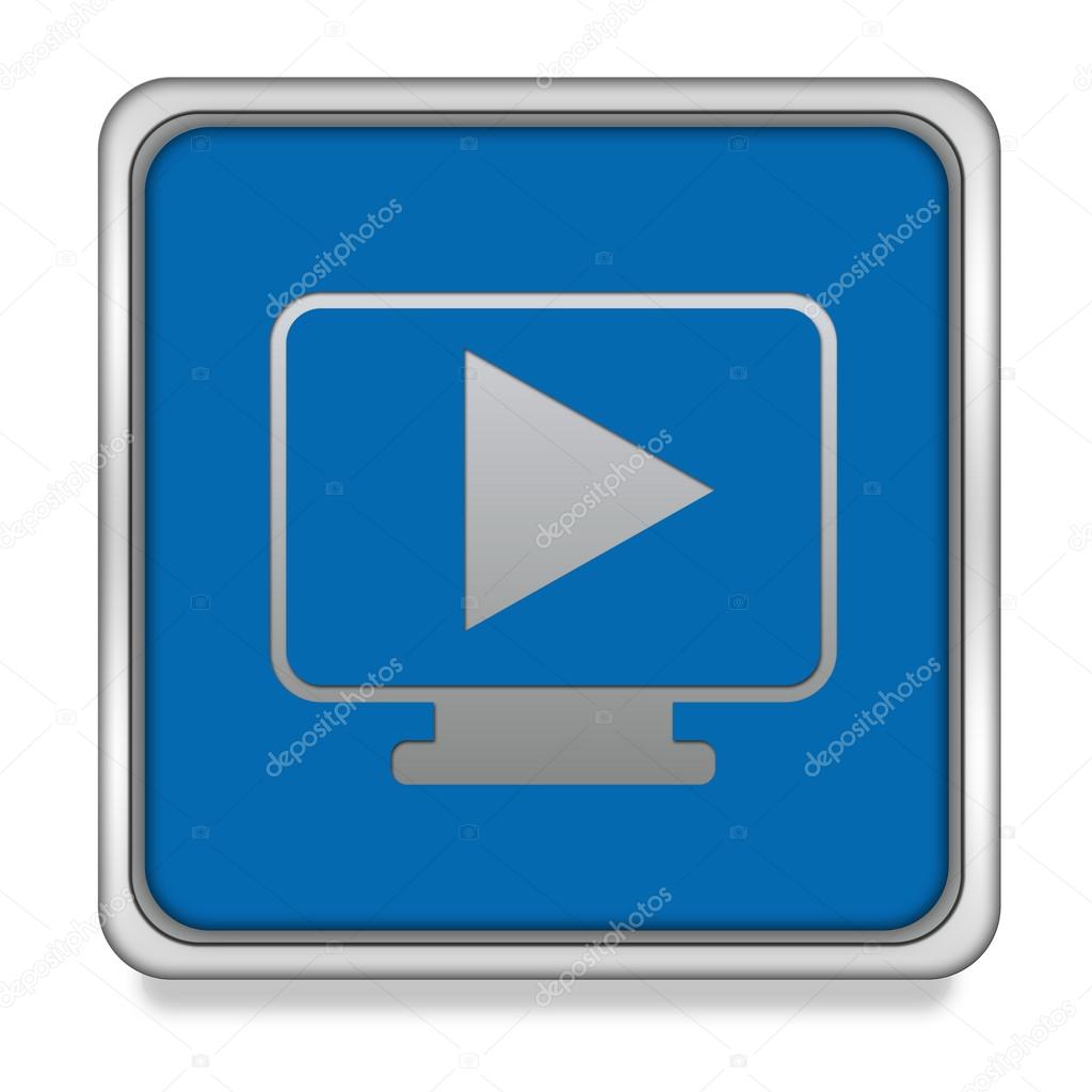 Play square icon on white background — Stock Photo © iconsmaker #71919621