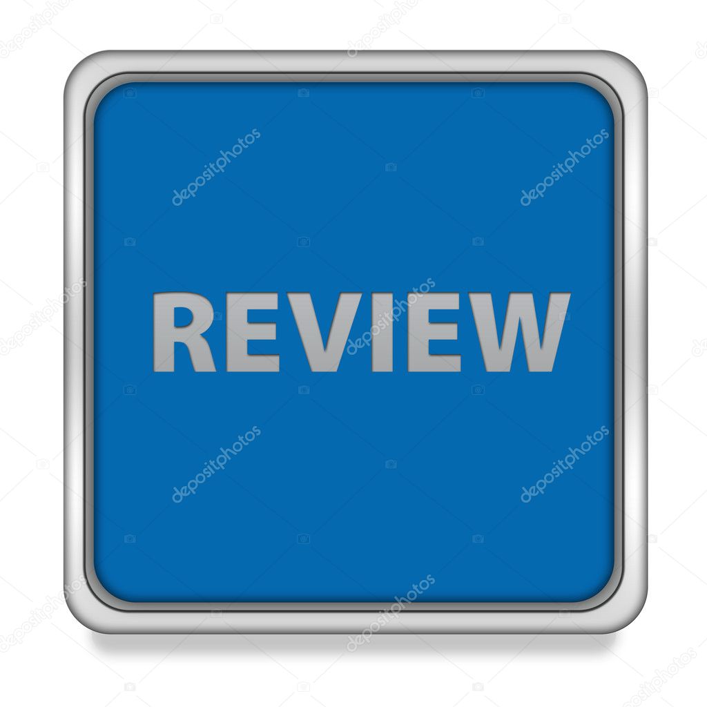 Review square icon on white background — Stock Photo © iconsmaker #71919867