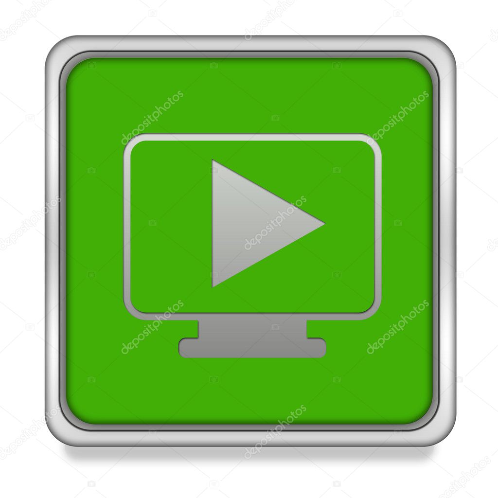 Play square icon on white background — Stock Photo © iconsmaker #71946261