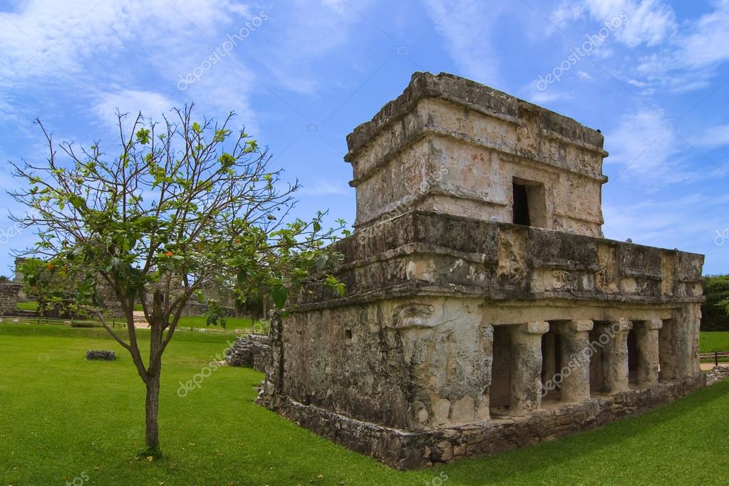 Tulum Temple of the paintings or Frescoes Royalty Free Photo, Stock ...