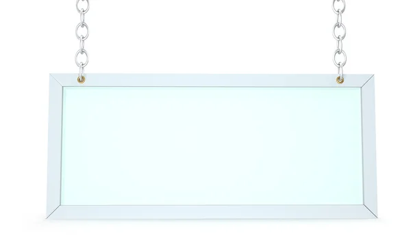 Transparent hanging sign | Glass Transparent Hanging Sign — Stock Photo ...