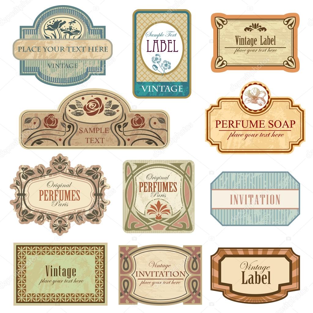Different vintage art nouveau lables. Stock Vector by ©Firin 59159131