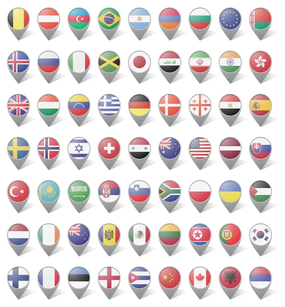 Country flag markers Vector Art Stock Images | Depositphotos