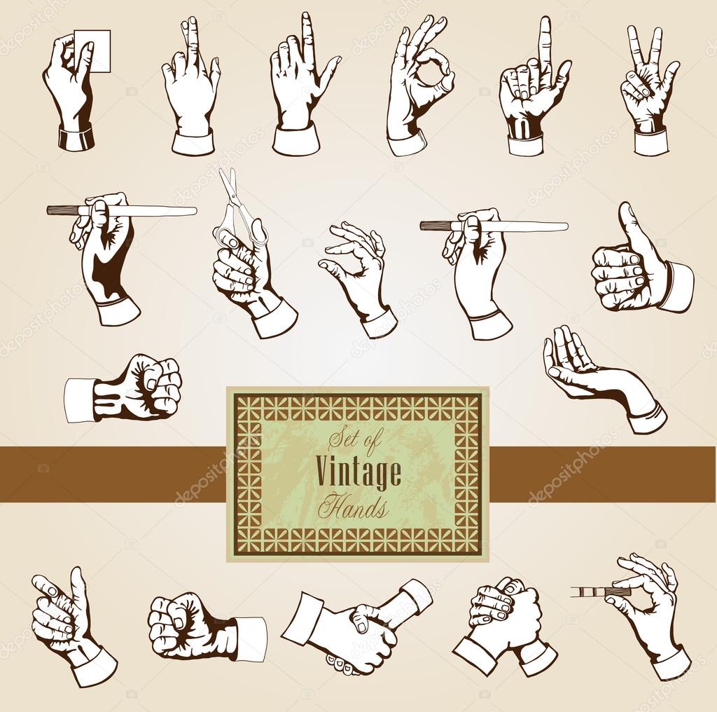 Vintage hands. Stock Vector by ©Firin 60600727