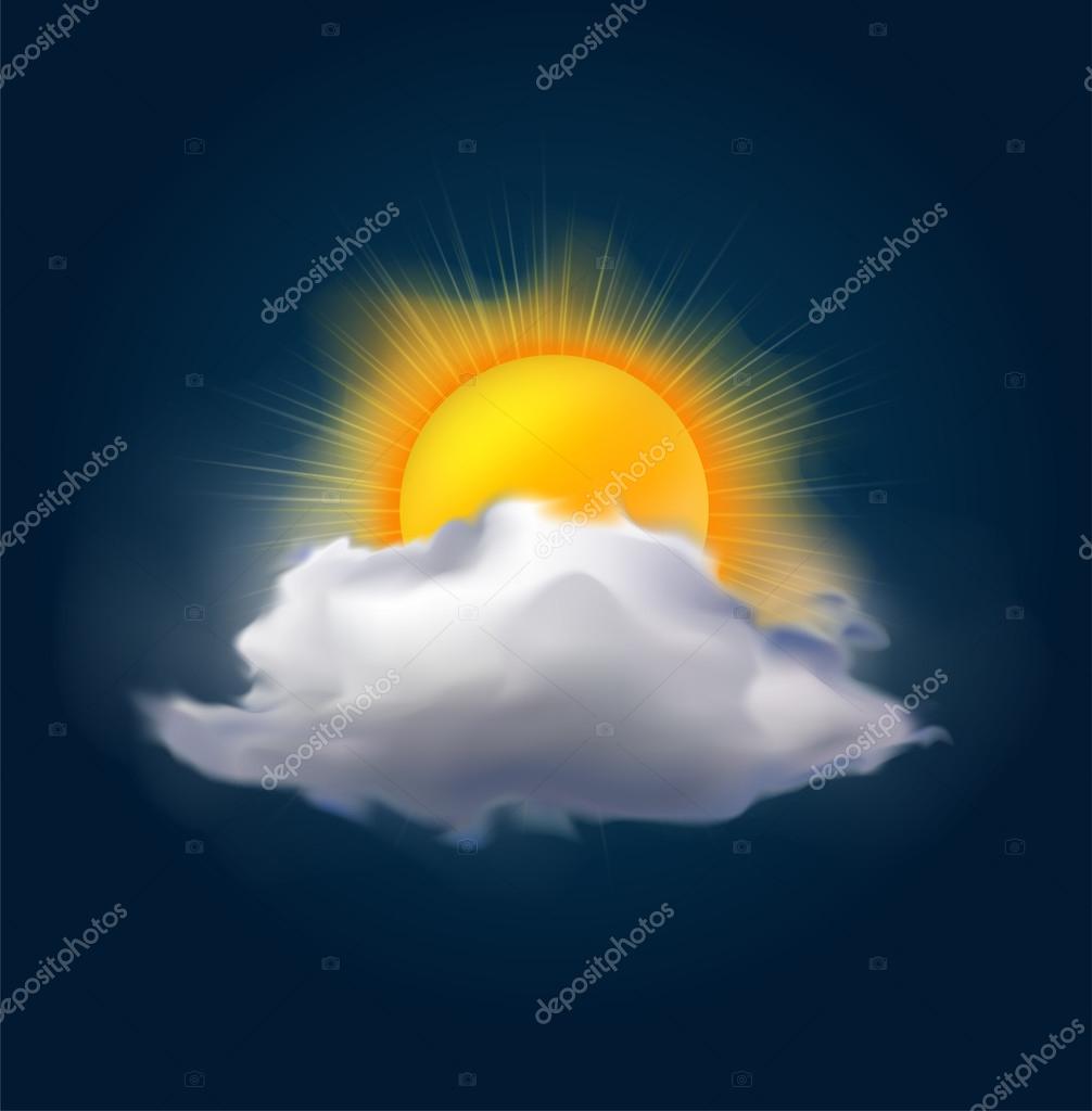 Vector cloud and sun — Stock Vector © Firin #68960779
