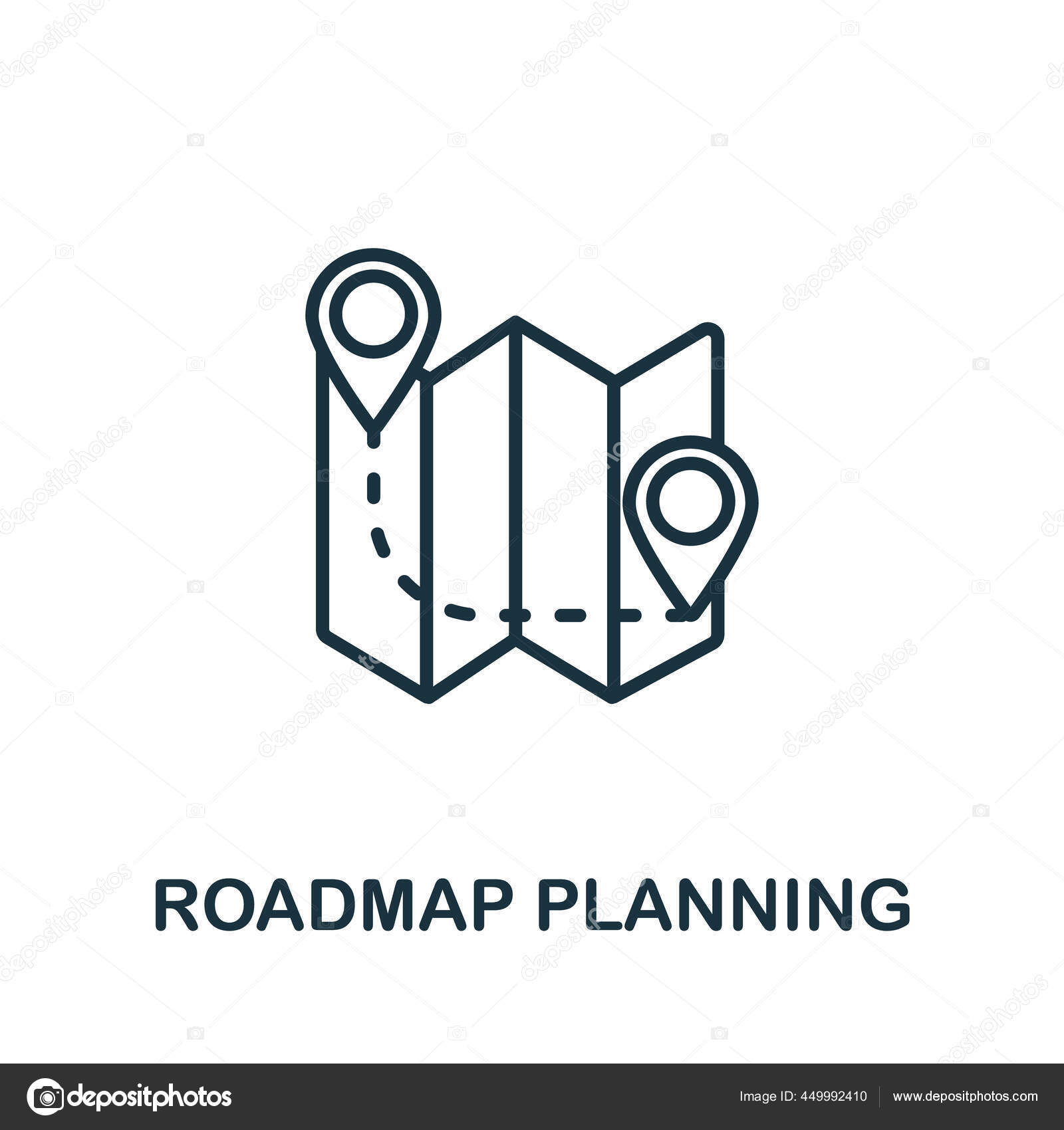Roadmap Planning icon from production management collection. Simple ...