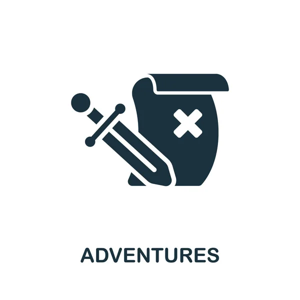 Icono de aventuras de la colección de videojuegos. Línea simple Icono ...
