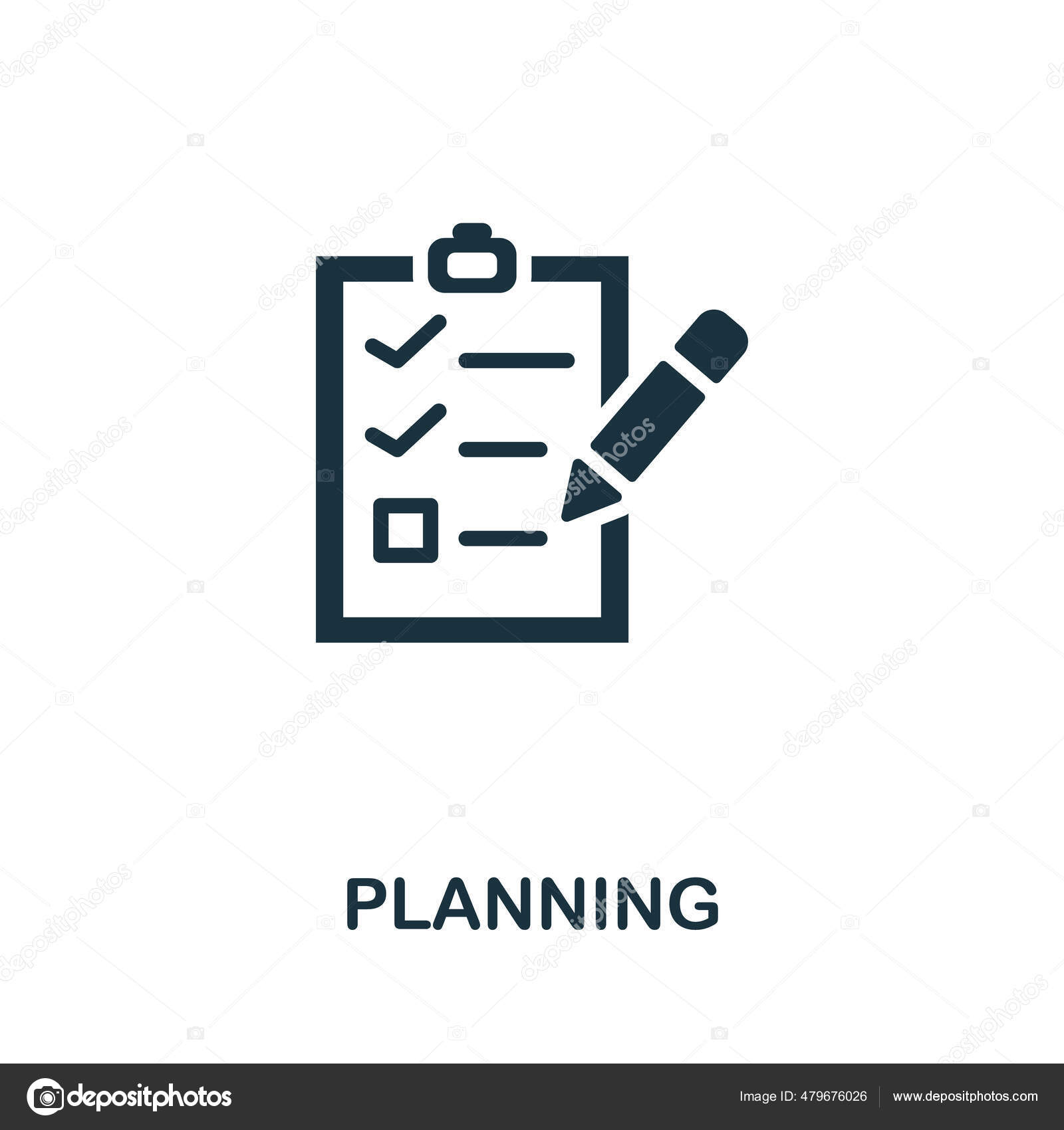 Icono de planificación. Monocromo elemento simple de la colección de ...