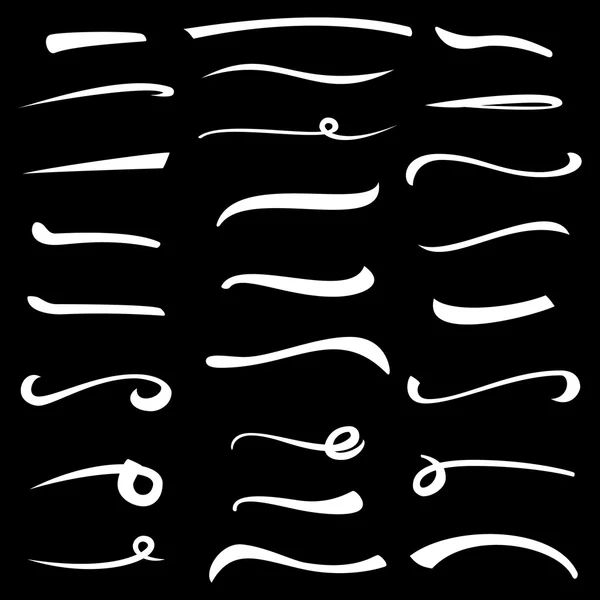 Underlines Lettering Lines Set Isolated On White Background. Vintage ...