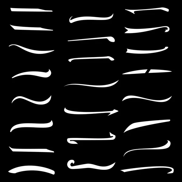 Underlines Lettering Lines Set Isolated On White Background. Vintage ...