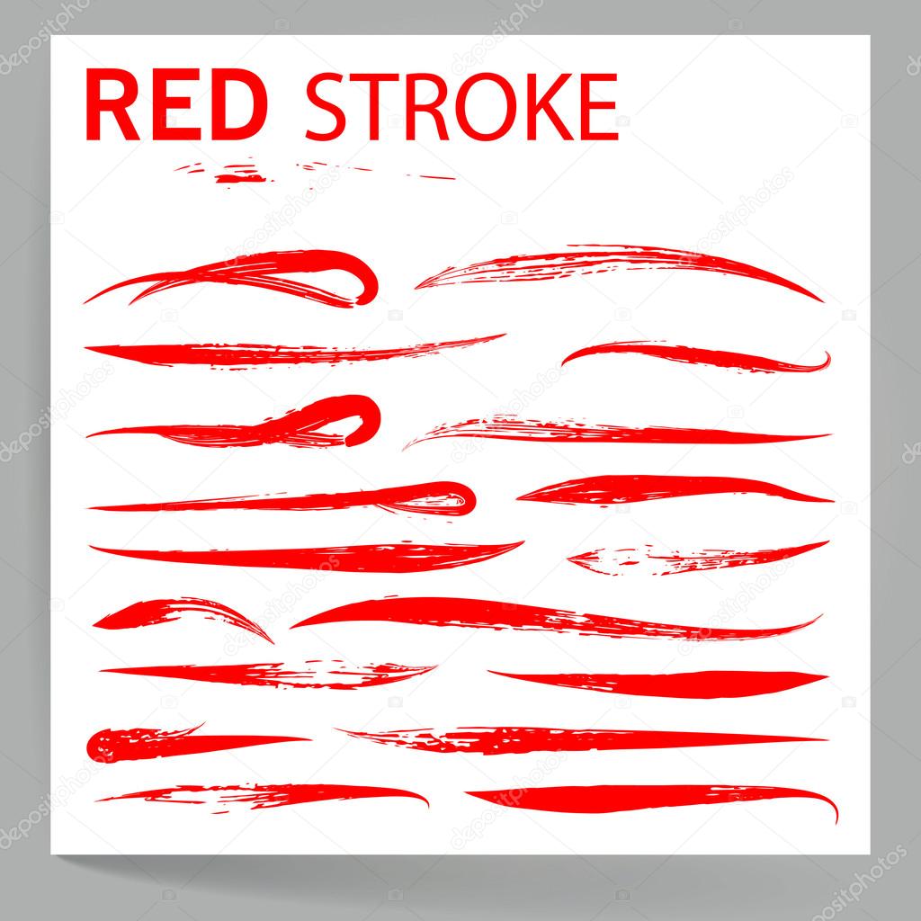 Red Stroke. Vintage Handmade Elements For Housewarming Posters ...