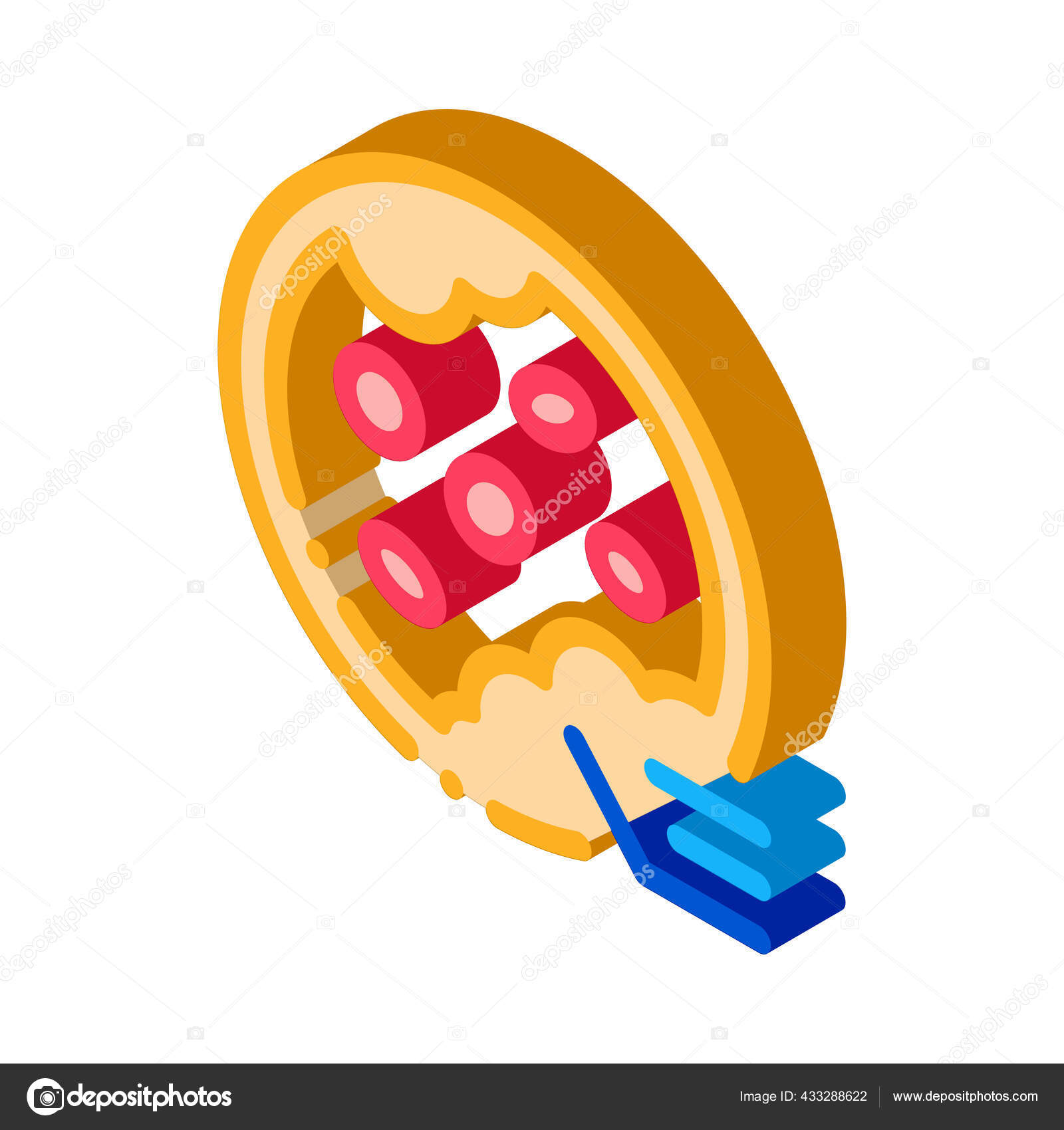 Bloqueo de los vasos sanguíneos icono isométrico ilustración vectorial ...