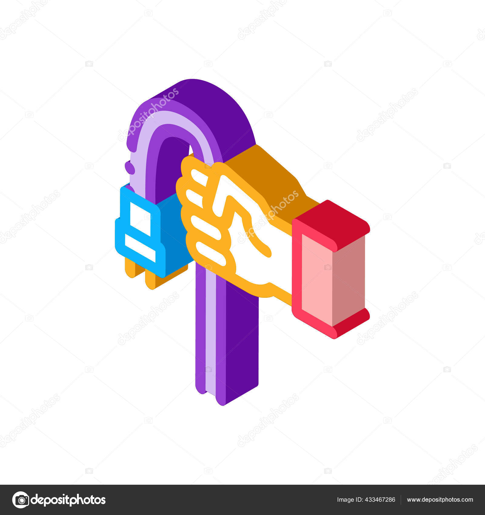 Hand holding cable isometric icon vector illustration Stock Vector ...