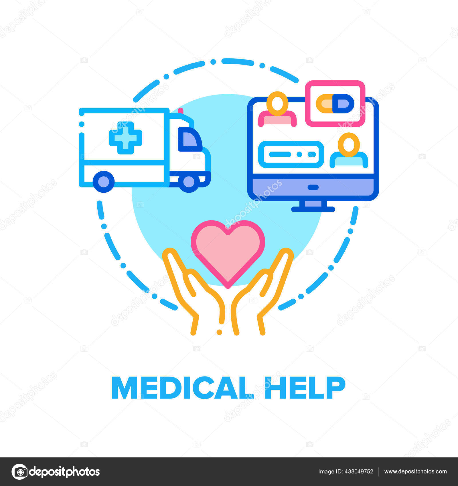 Medical Help Vector Concept Color Illustration Stock Vector Image by ...